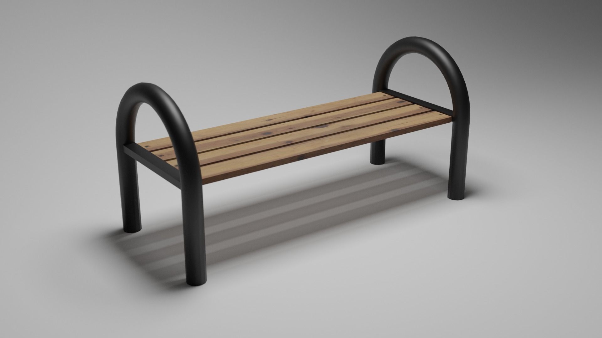 3D model Wooden bench with round railing VR / AR / low-poly | CGTrader