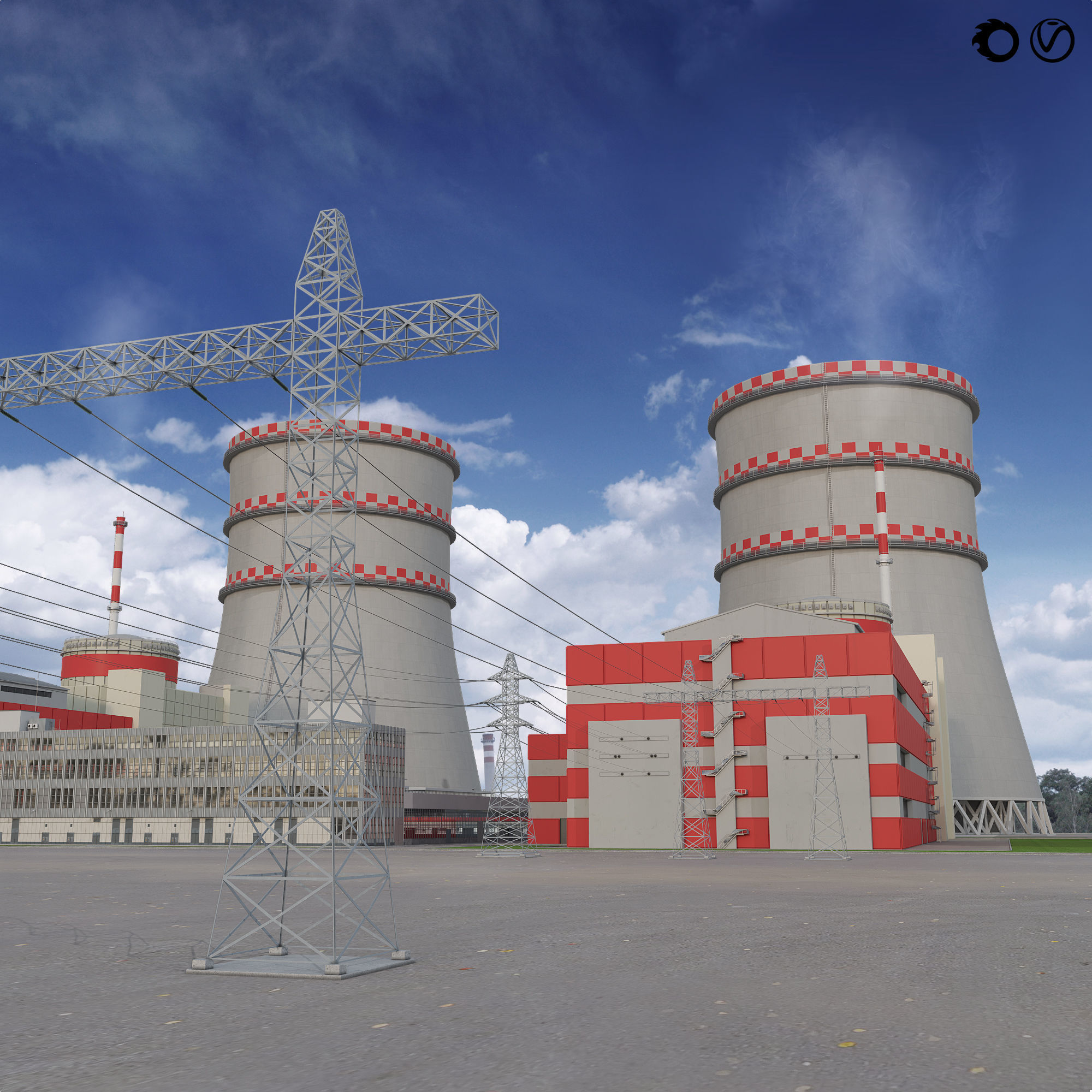 Nuclear power 3D model | CGTrader
