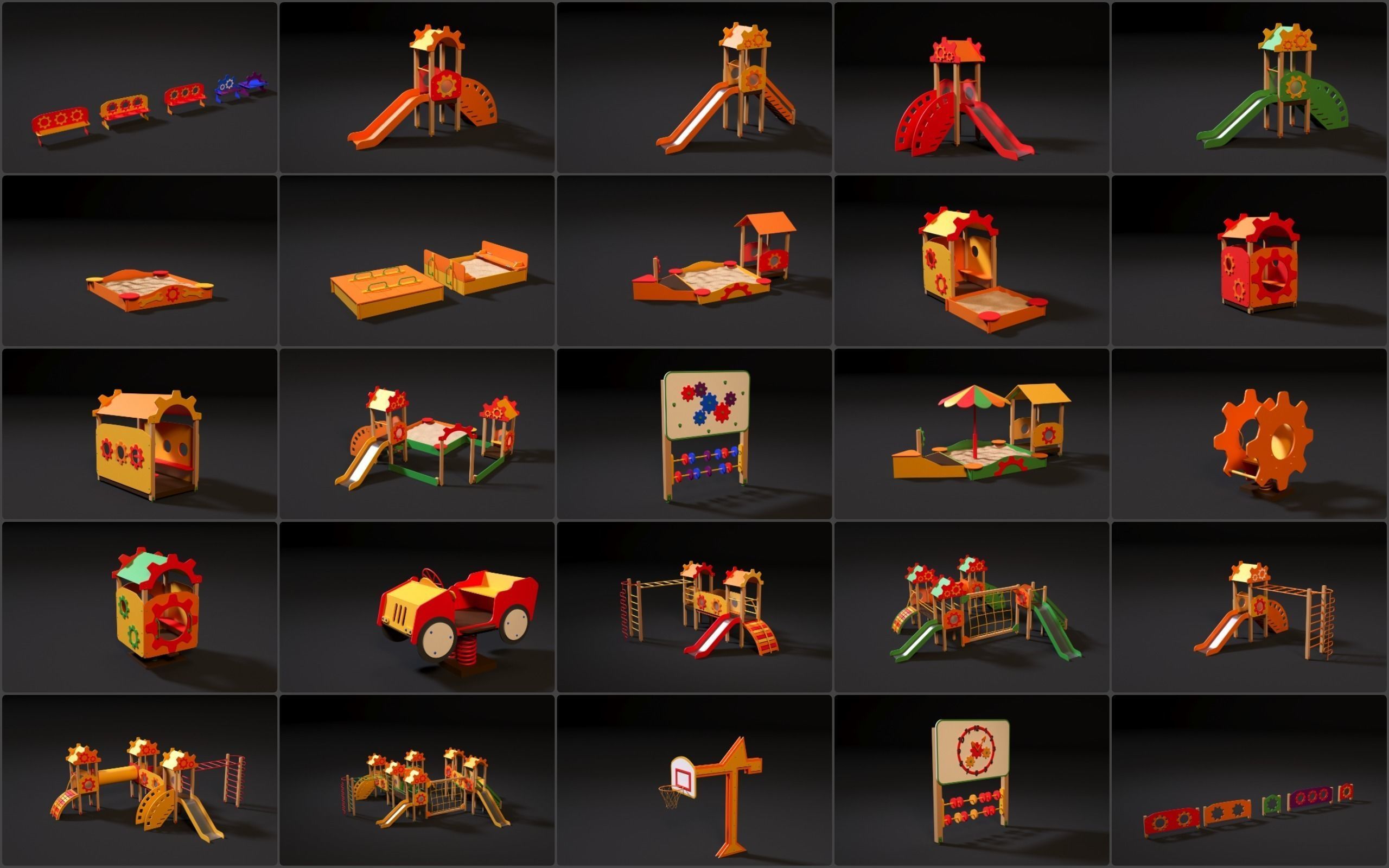 Playground series Mechanisms 3D model | CGTrader