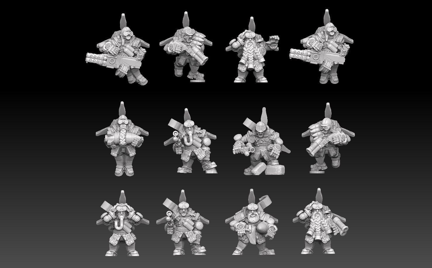 Space Dwarf Aviators ROYALTY FREE VERSION 3D model 3D printable | CGTrader