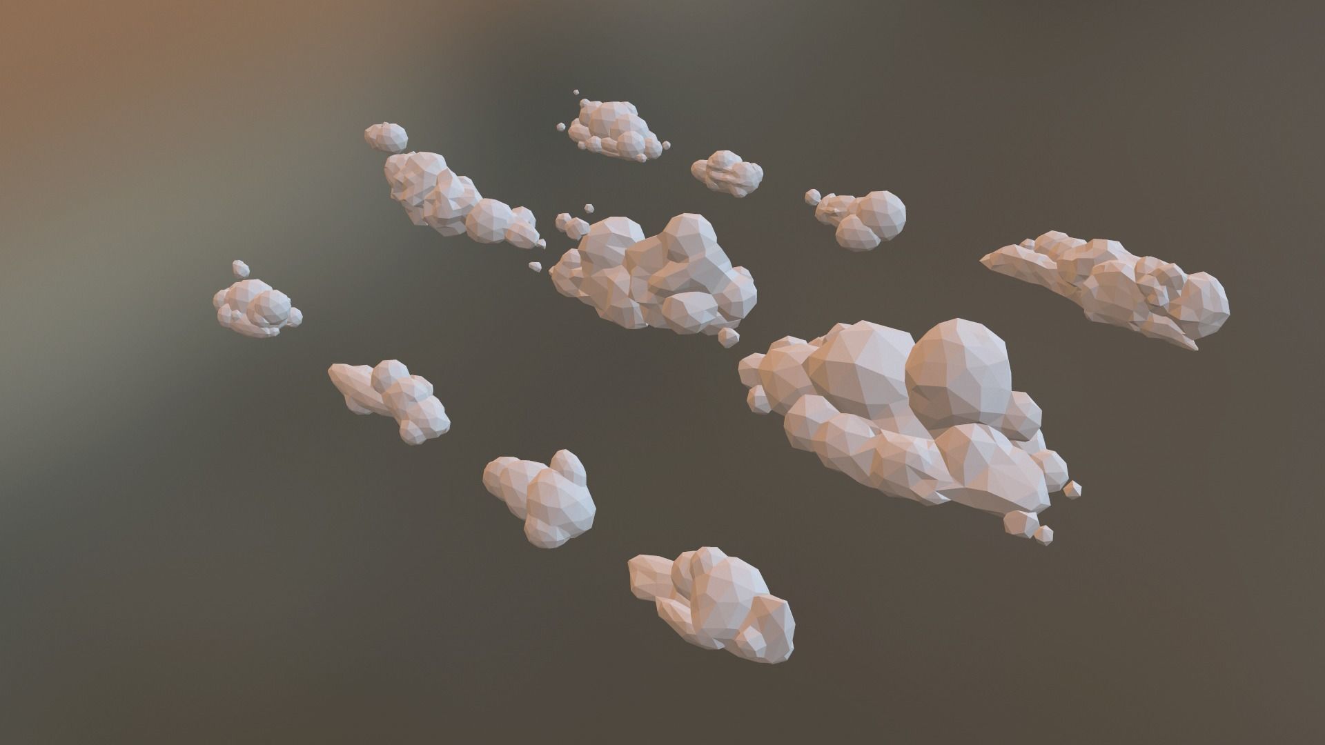 3D model Low Poly Clouds Pack 1 VR / AR / low-poly | CGTrader
