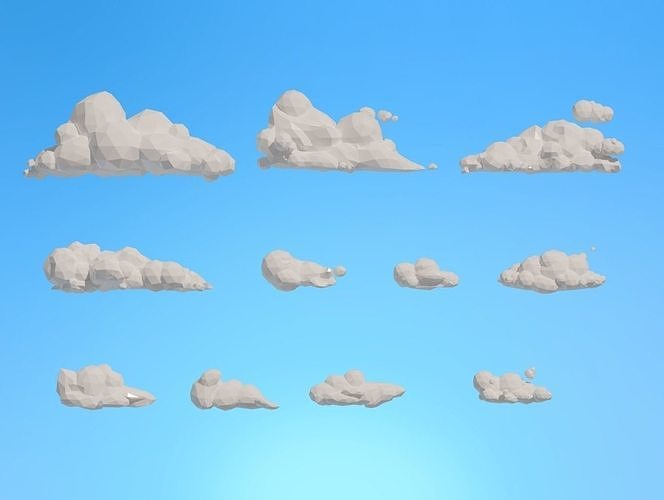 3D model Low Poly Clouds Pack 1 VR / AR / low-poly | CGTrader