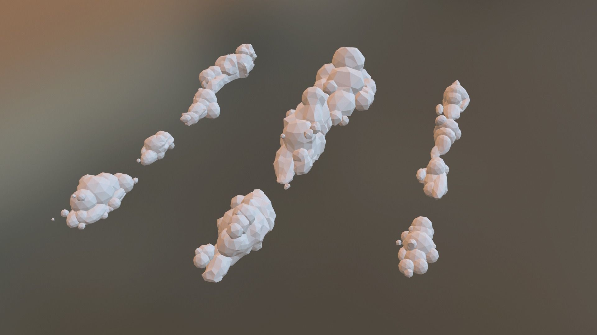 3D model Low Poly Clouds Pack 1 VR / AR / low-poly | CGTrader