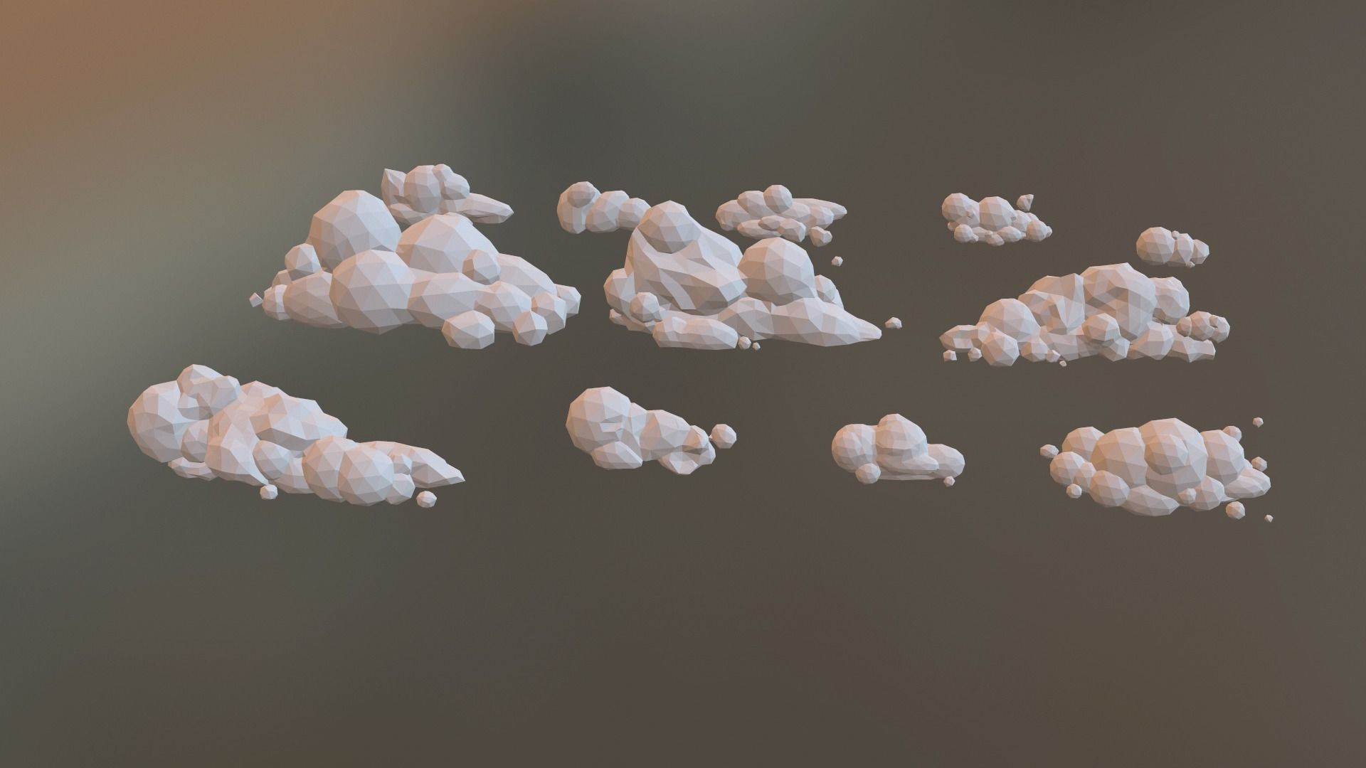 3D model Low Poly Clouds Pack 1 VR / AR / low-poly | CGTrader