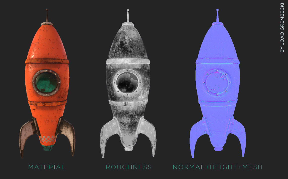 3D model Orange Rusty Rocket VR / AR / low-poly rigged | CGTrader
