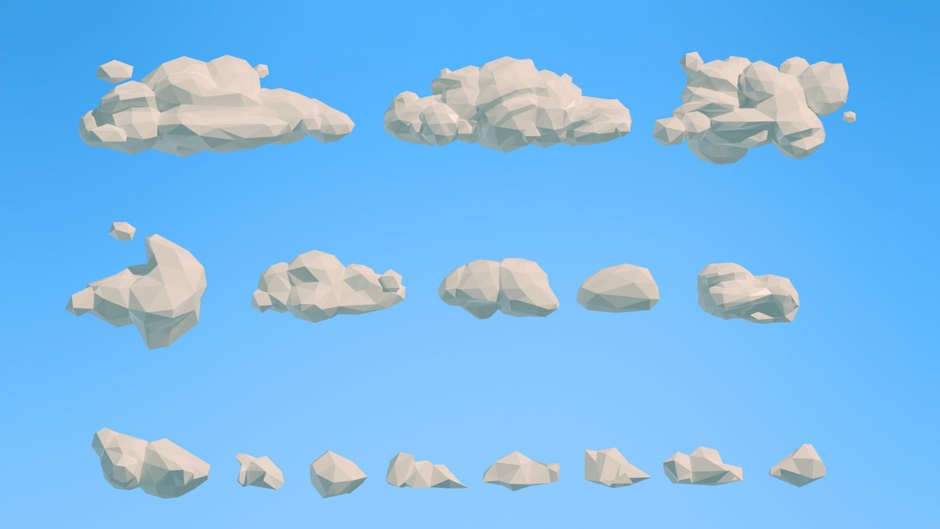 3D model Low Poly Clouds Pack 2 VR / AR / low-poly | CGTrader