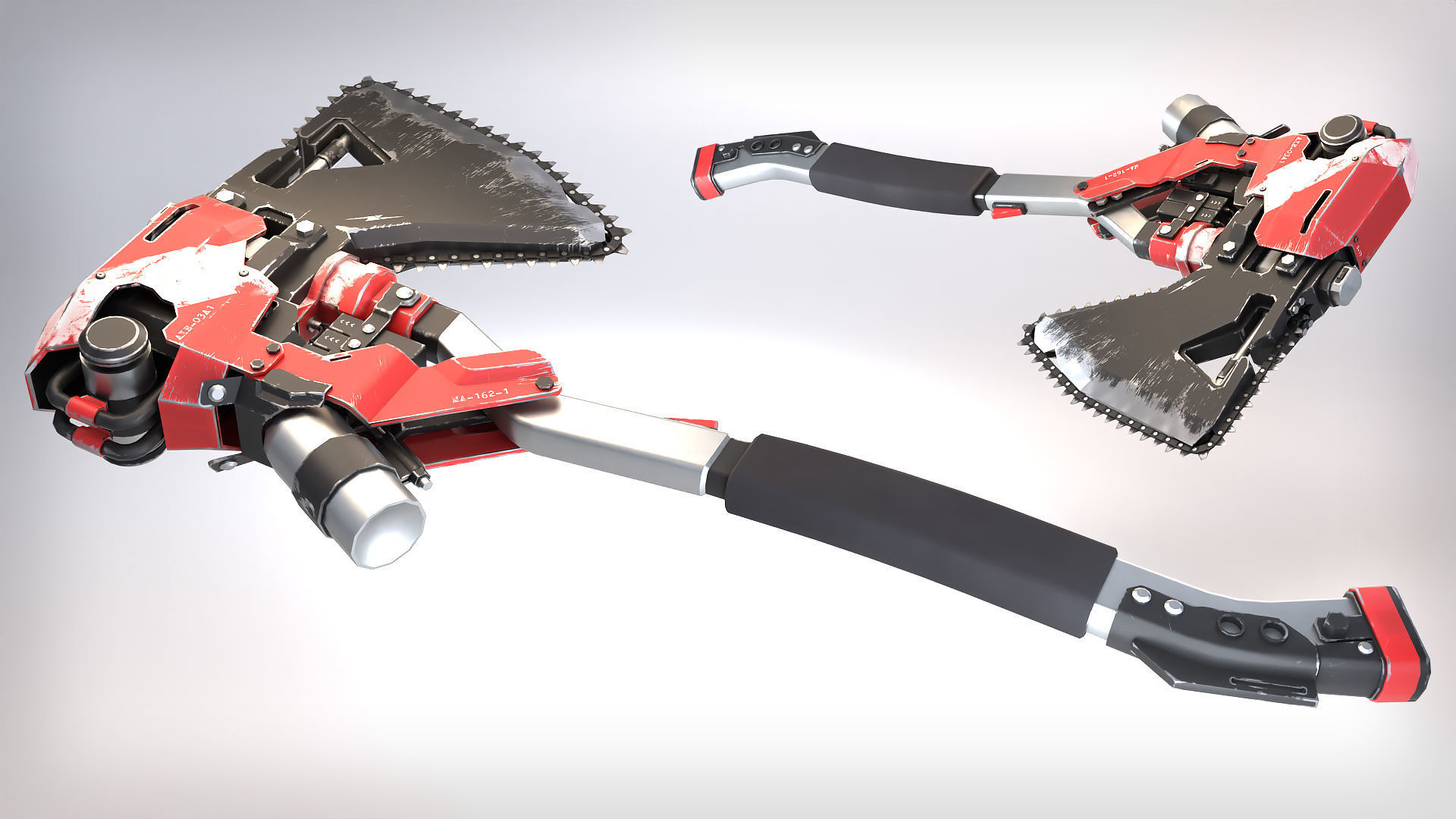 3D model Electric-Axe tool with two blades VR / AR / low-poly | CGTrader