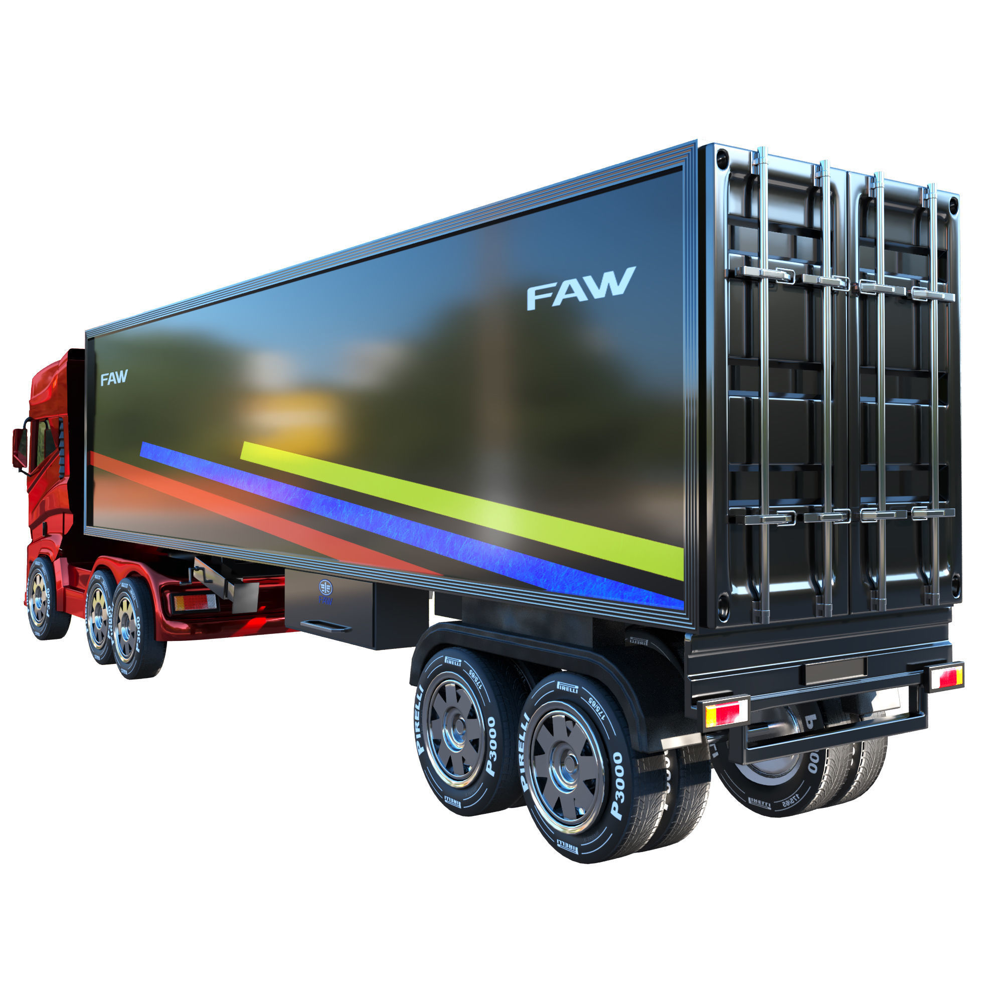 faw truck red 3D model | CGTrader