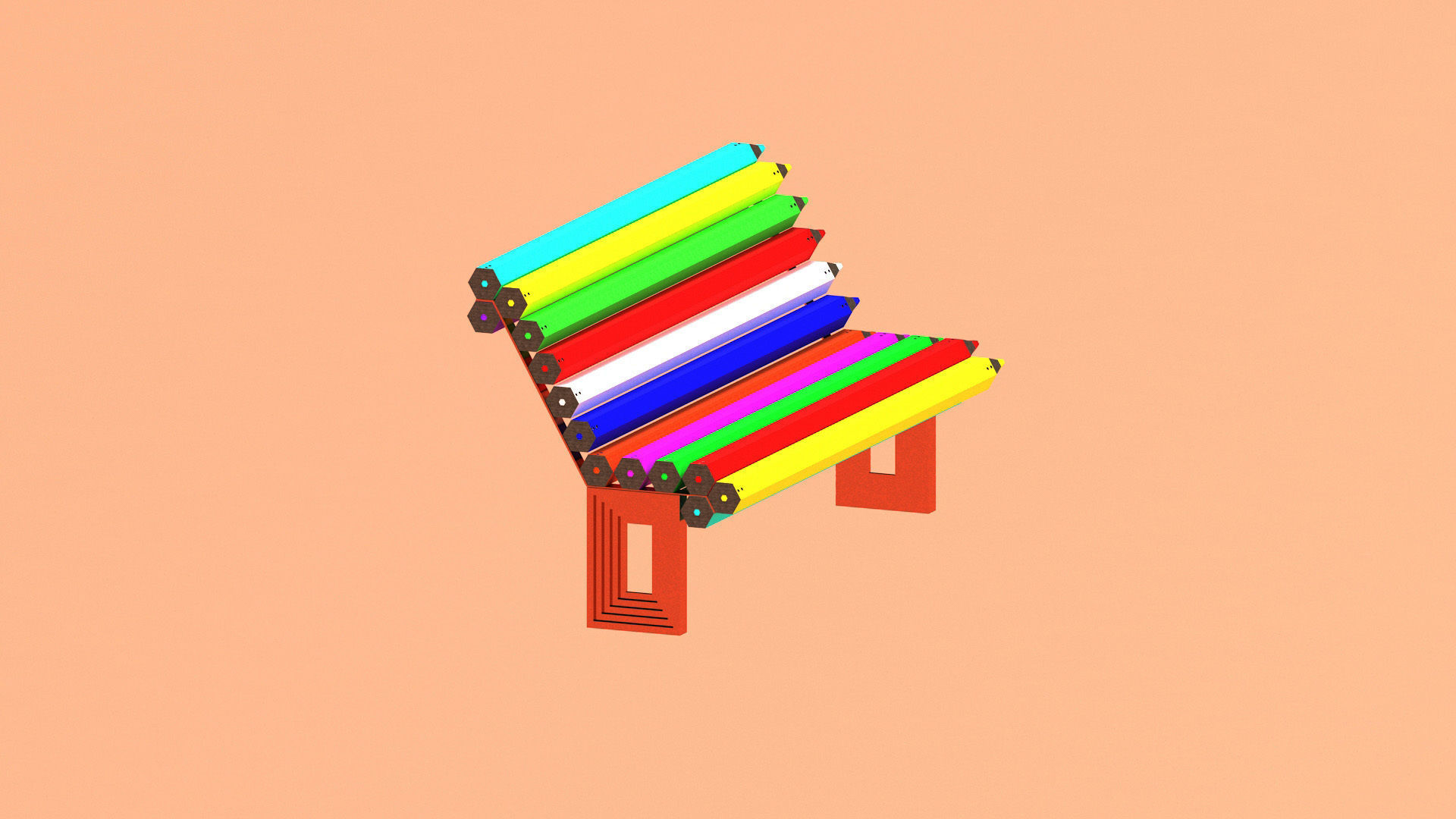 Pencil chair 3D model | CGTrader