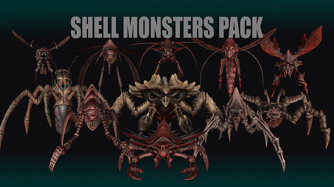 Shell Monsters Pack 3D Model Collection | CGTrader