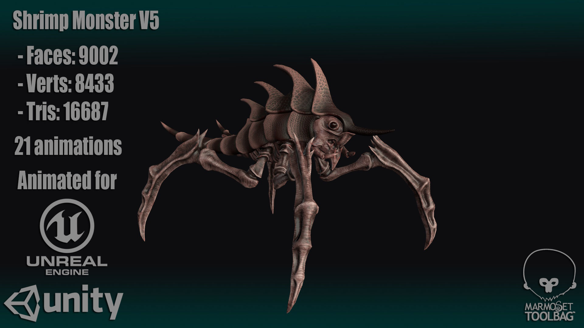 3D Model Collection Shell Monsters Pack VR / AR / low-poly | CGTrader