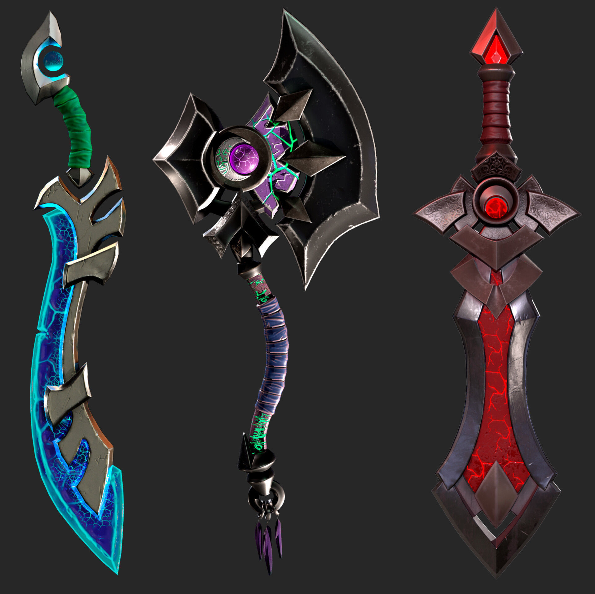 3D model Stylized set of weapons VR / AR / low-poly | CGTrader