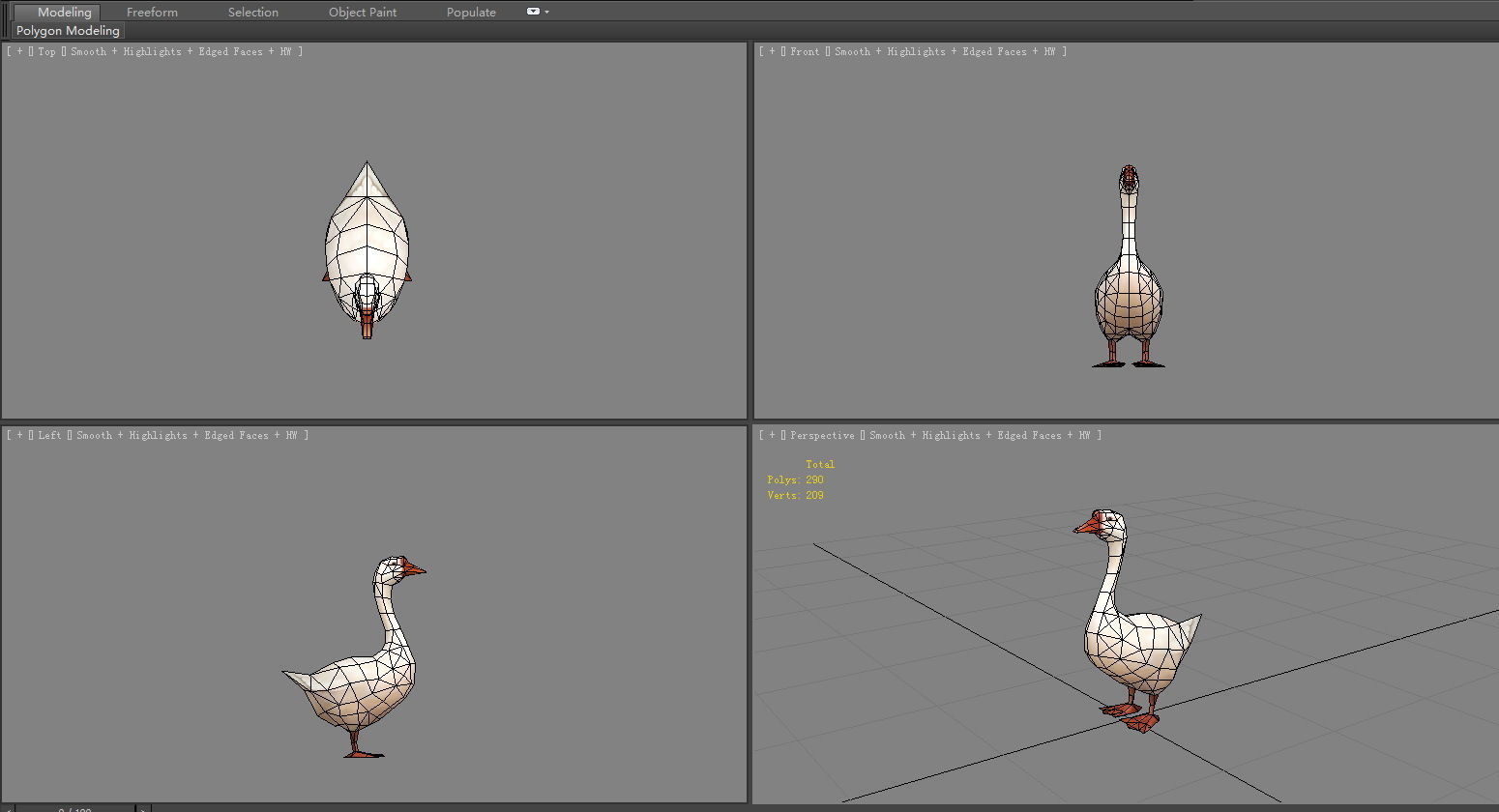 3D model Cartoon white goose VR / AR / low-poly | CGTrader