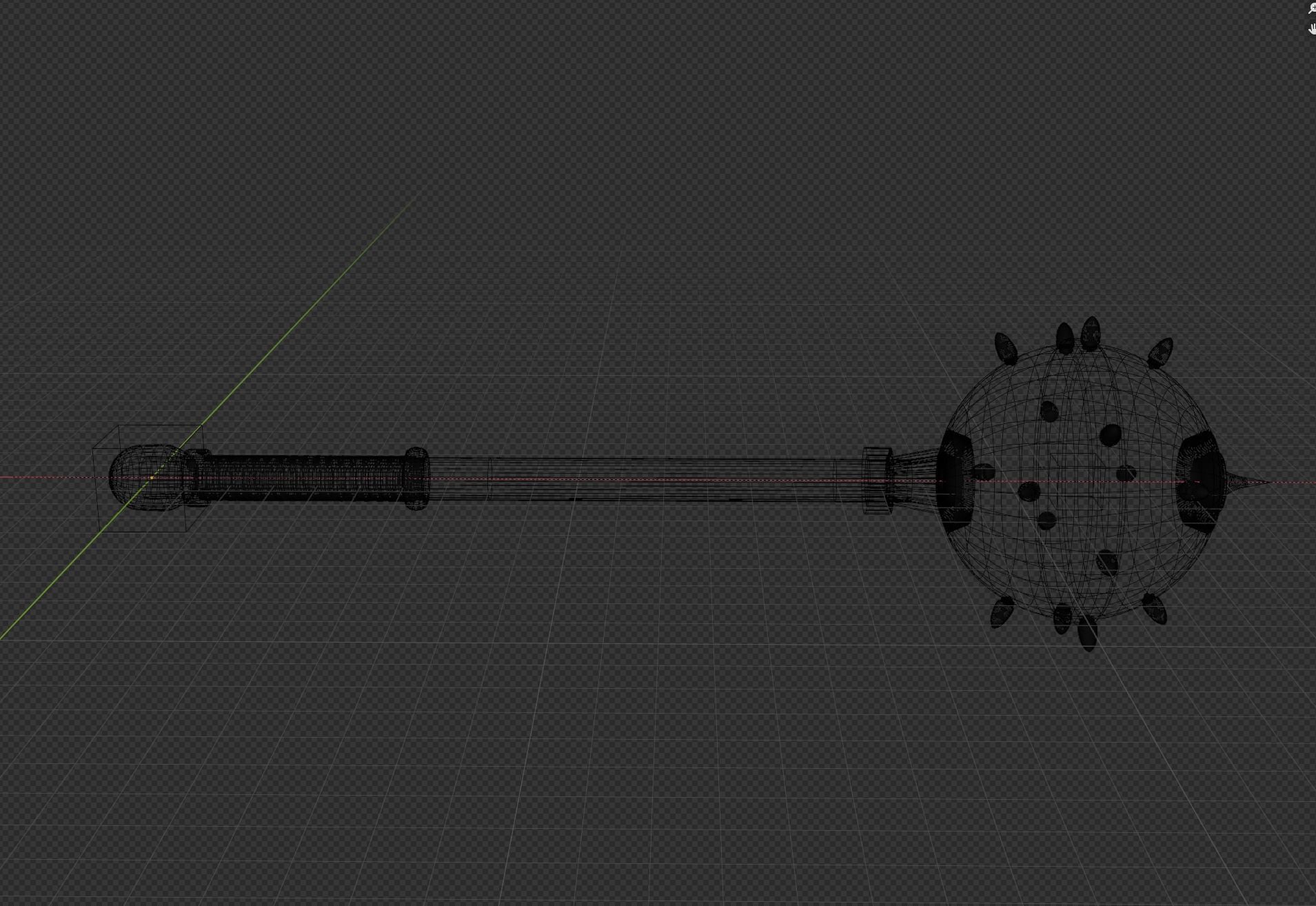 Medieval Realistic Black Metal Mace Melee Weapon PBR free 3D model ...