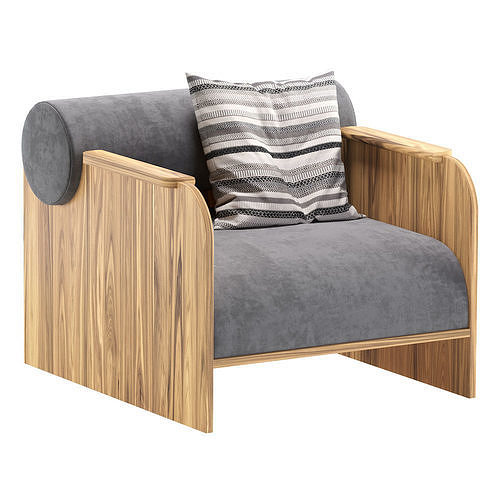 Crump and Kwash June Lounge Chair Velvet 3D model | CGTrader