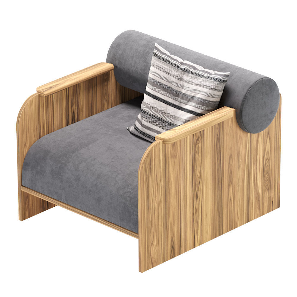 Crump and Kwash June Lounge Chair Velvet 3D model | CGTrader