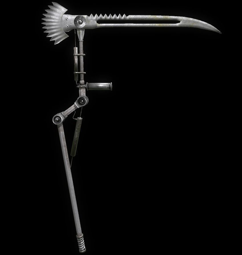 3D model Scythe steampunk low poly 4 texture options and high poly VR ...