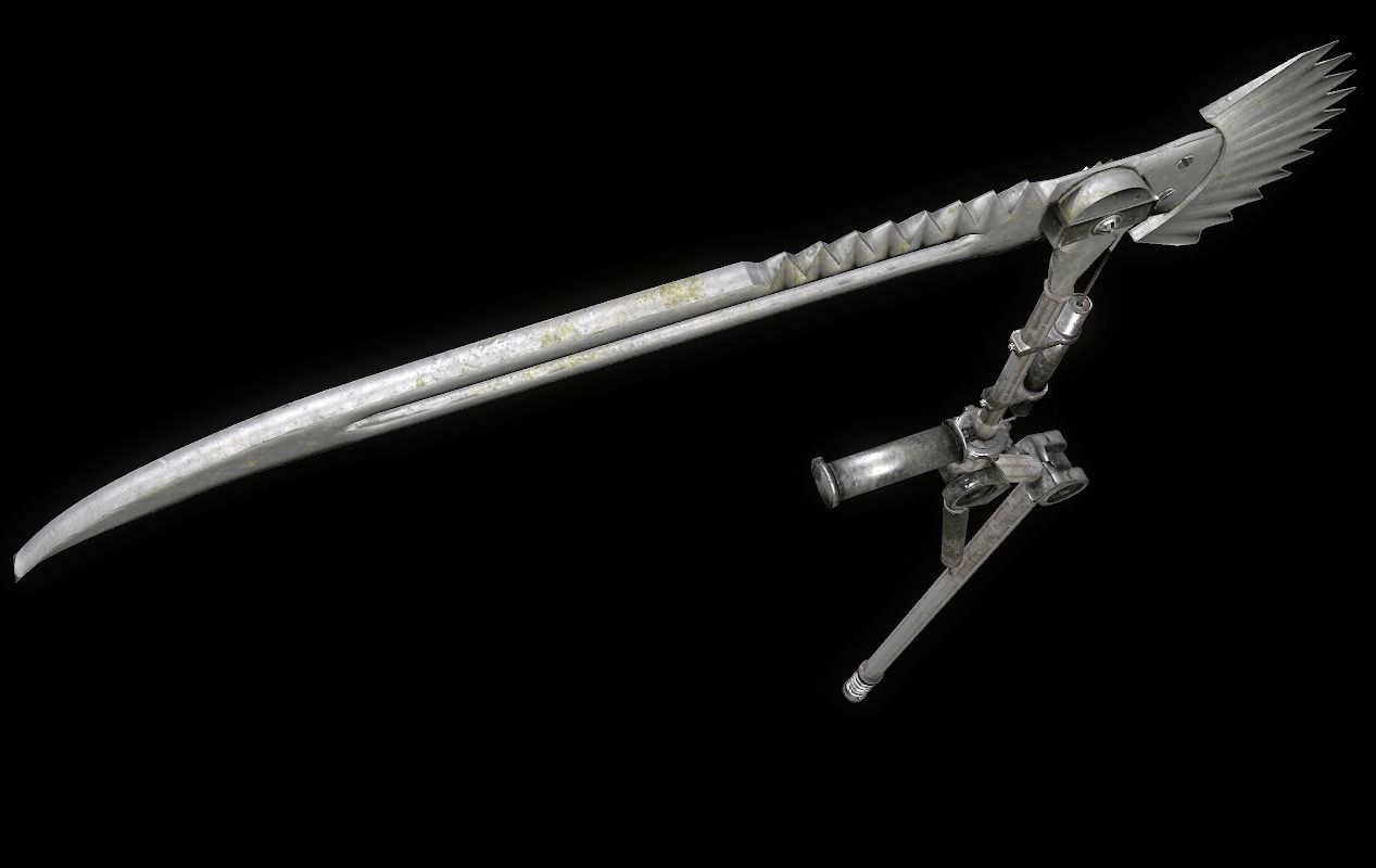 3D model Scythe steampunk low poly 4 texture options and high poly VR ...