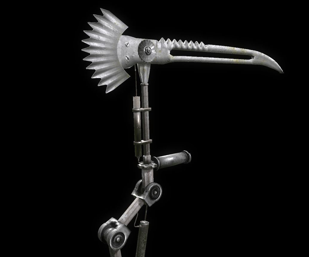 3D model Scythe steampunk low poly 4 texture options and high poly VR ...