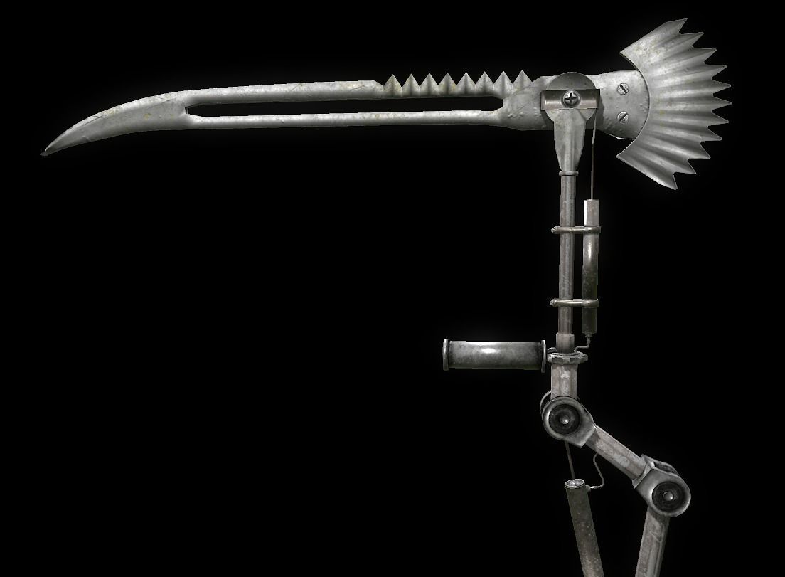 3D model Scythe steampunk low poly 4 texture options and high poly VR ...