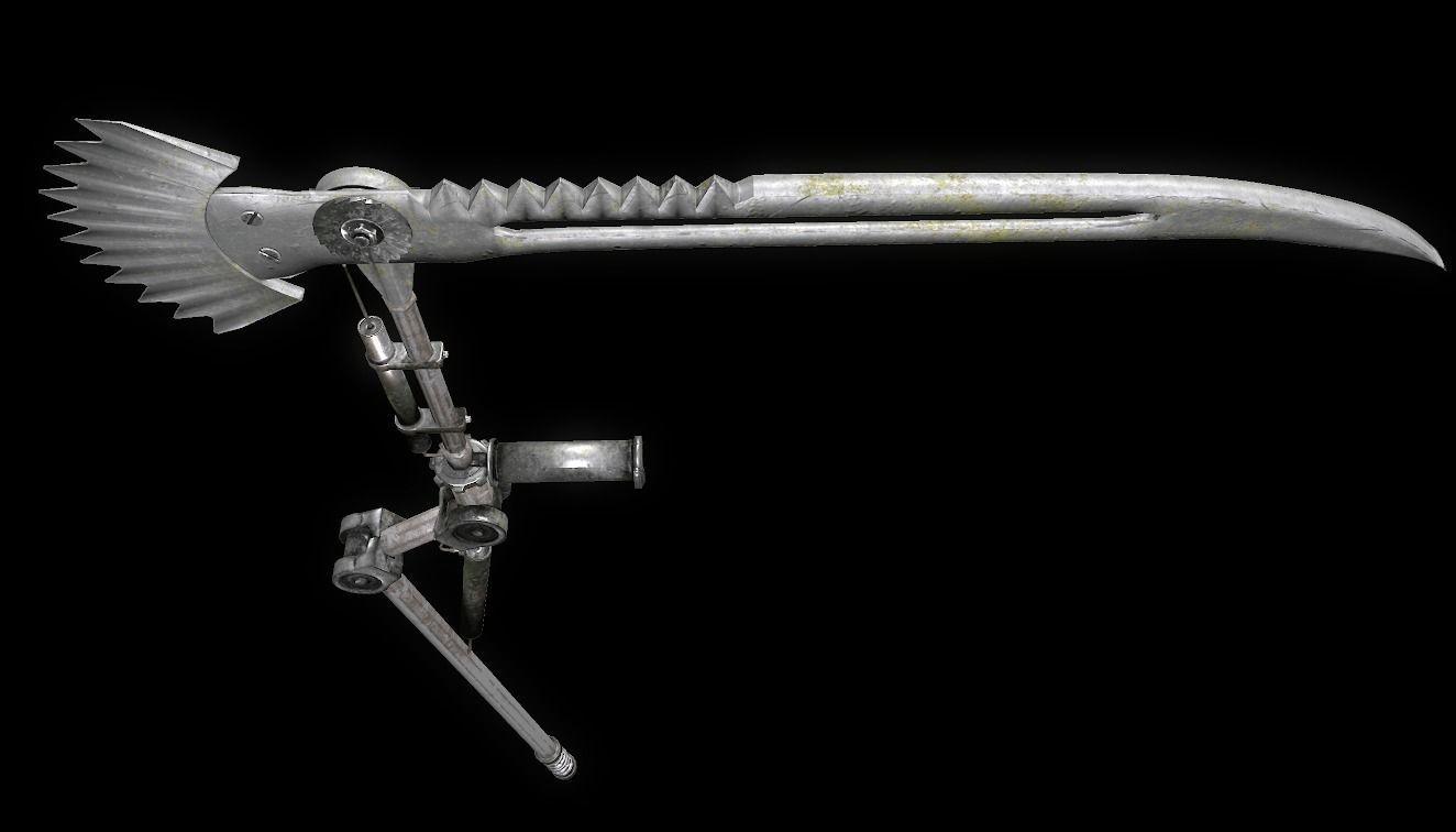 3D model Scythe steampunk low poly 4 texture options and high poly VR ...