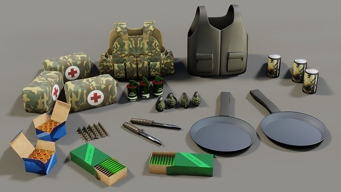 3D model Battle Royale Game Assets - Low Poly - Game Ready - PBR VR ...