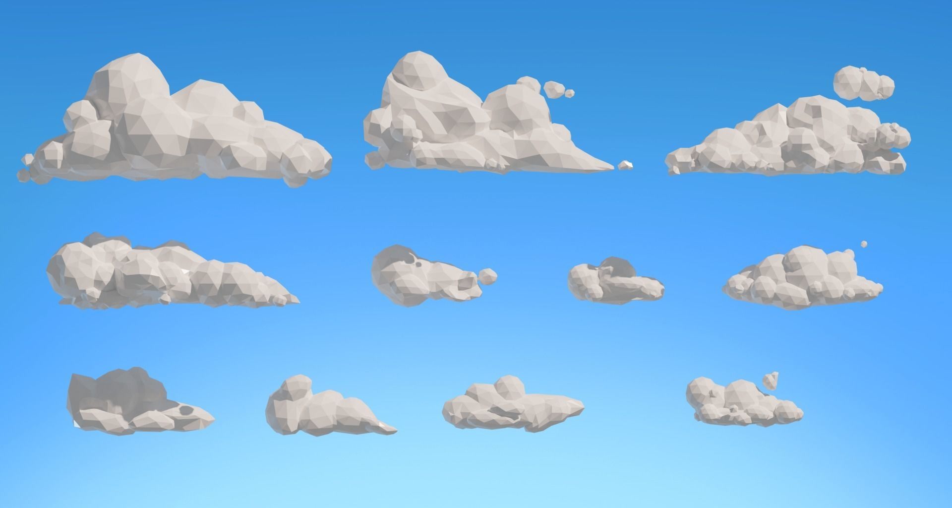 Low poly Clouds Mega Pack 3D Model Collection | CGTrader