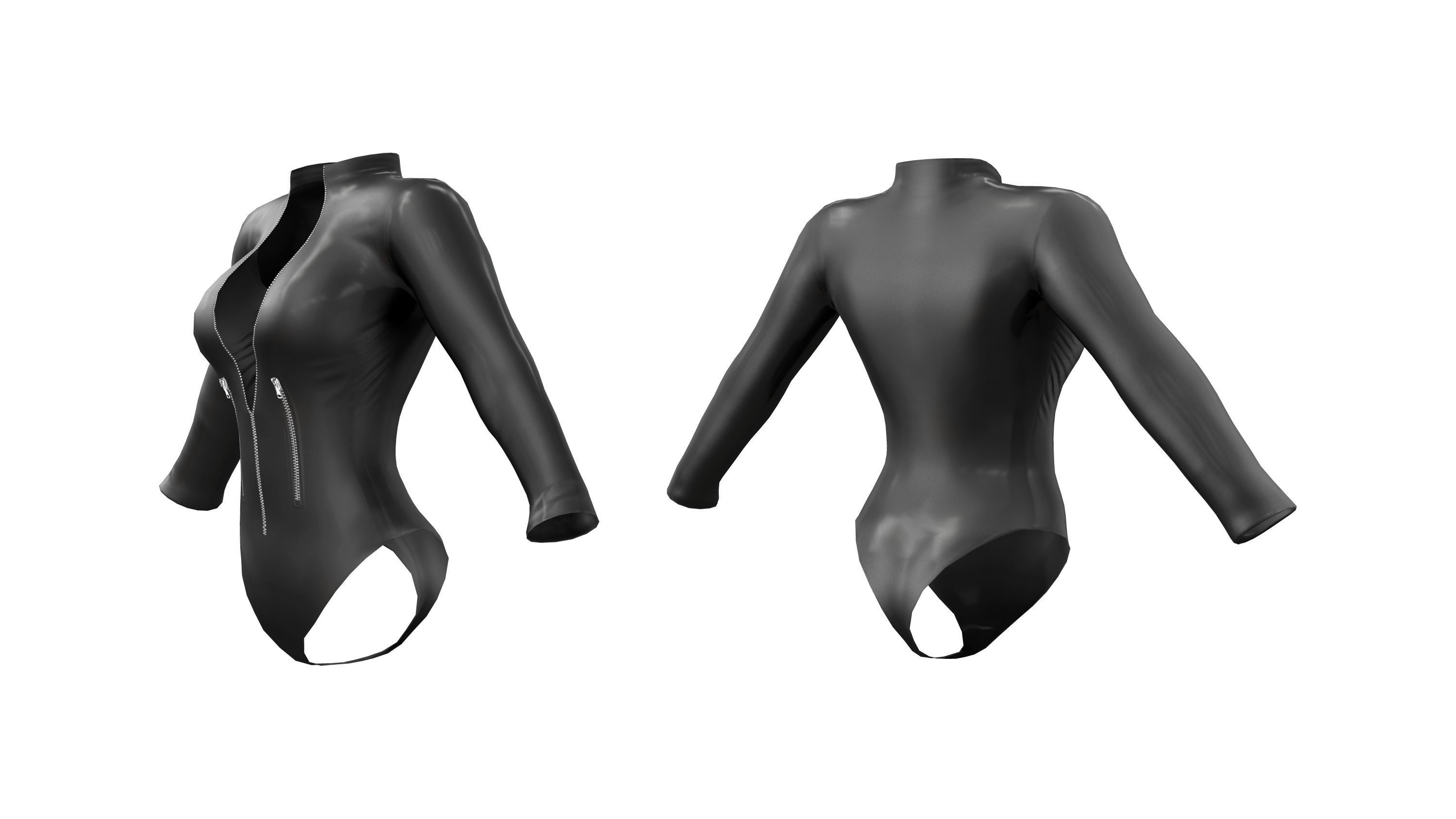3D model Latex BodySuit With Zip VR / AR / low-poly | CGTrader