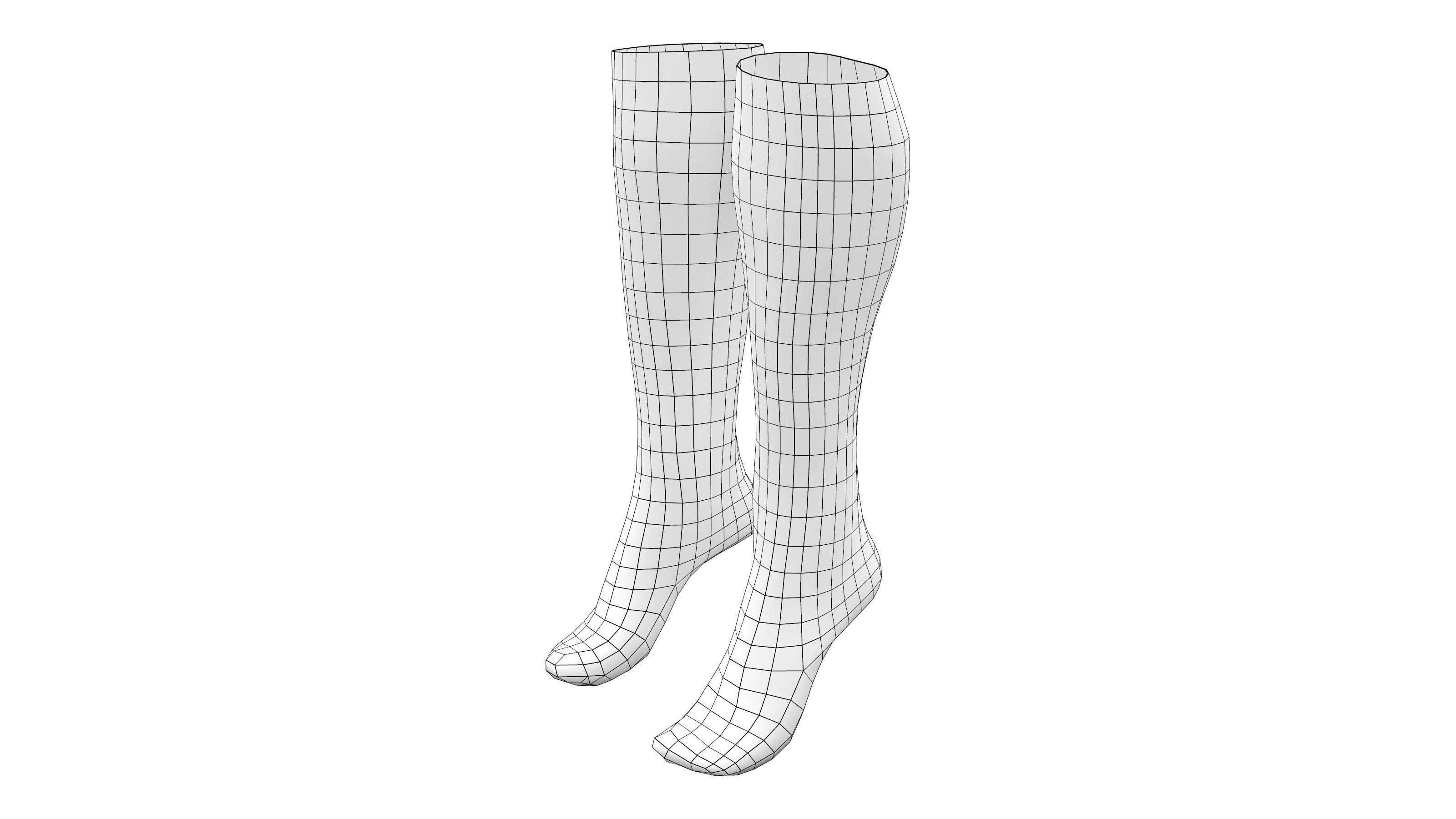 3D model Striped High Socks VR / AR / low-poly | CGTrader