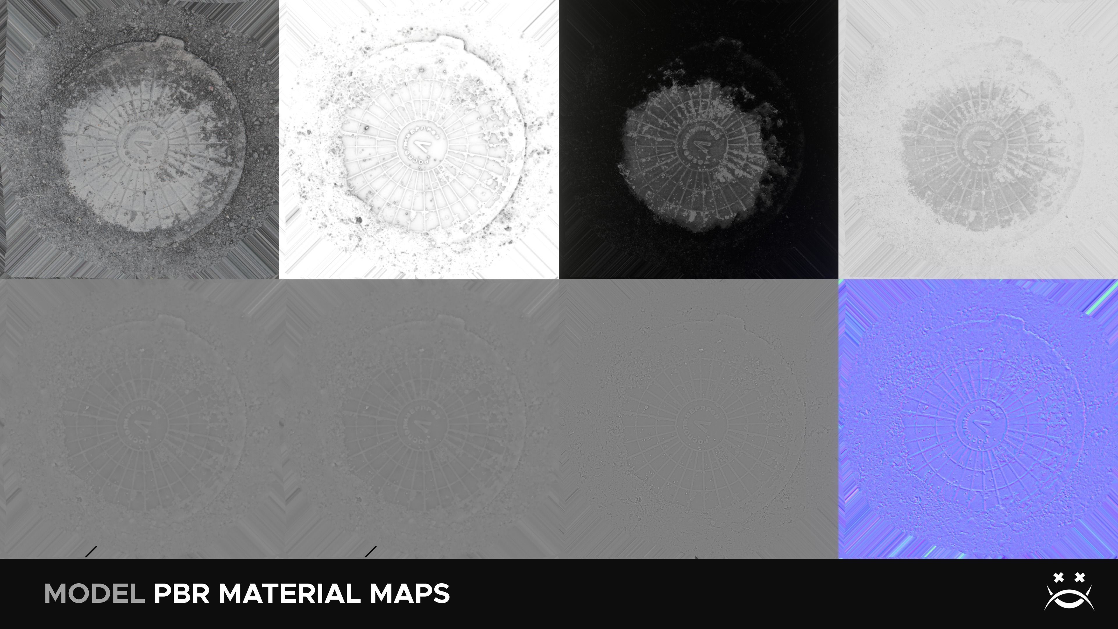 3D model Sewer Hatch Asphalt VR / AR / low-poly | CGTrader