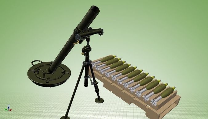 81mm Mortar free 3D Model DWG IAM IPT STP | CGTrader.com