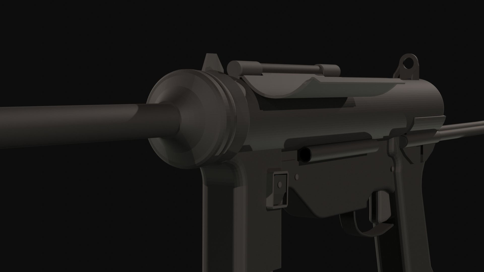 3D model M3 Grease Gun Low Poly VR / AR / low-poly | CGTrader