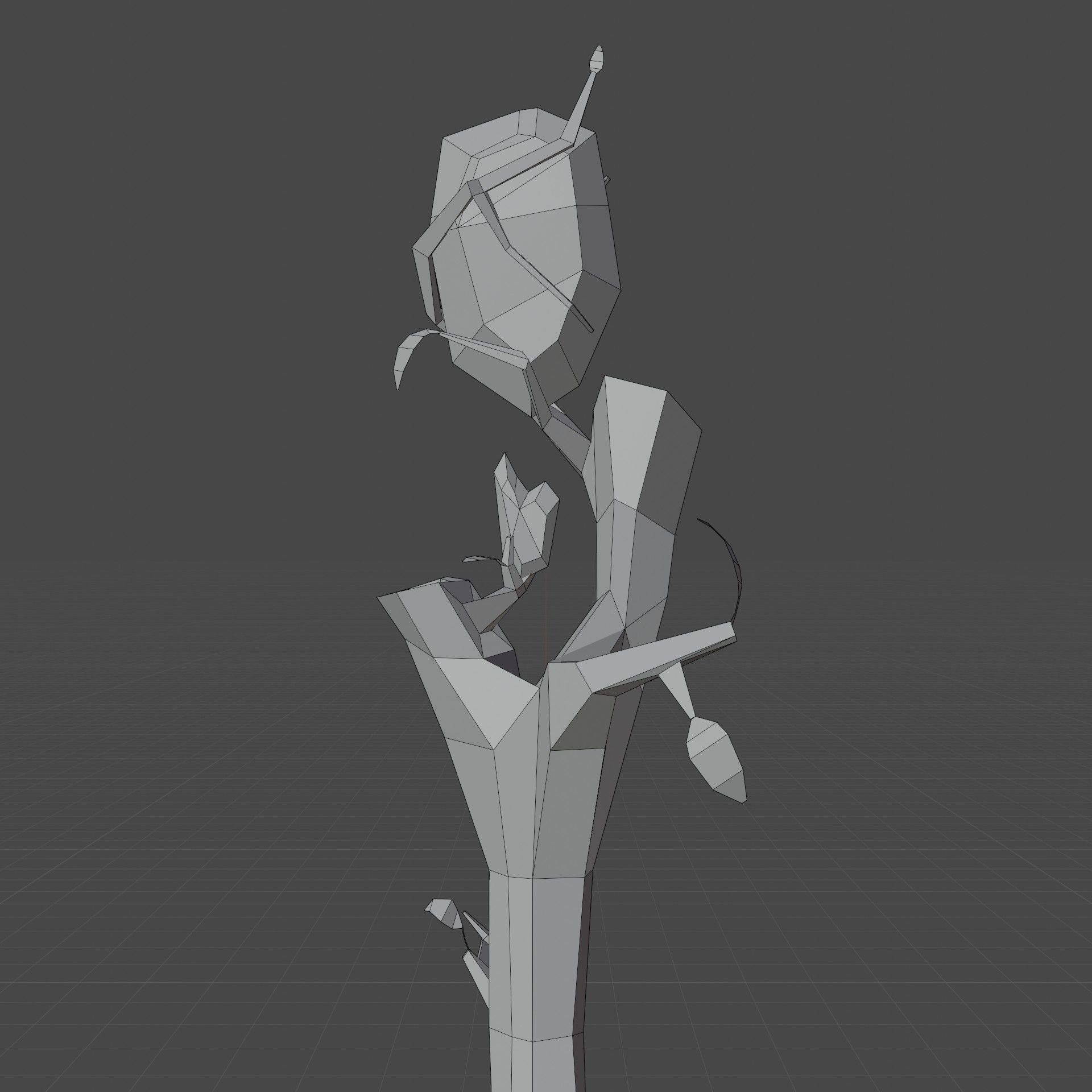 3D model Low Poly wooden magic wand with crystals games ready VR / AR ...