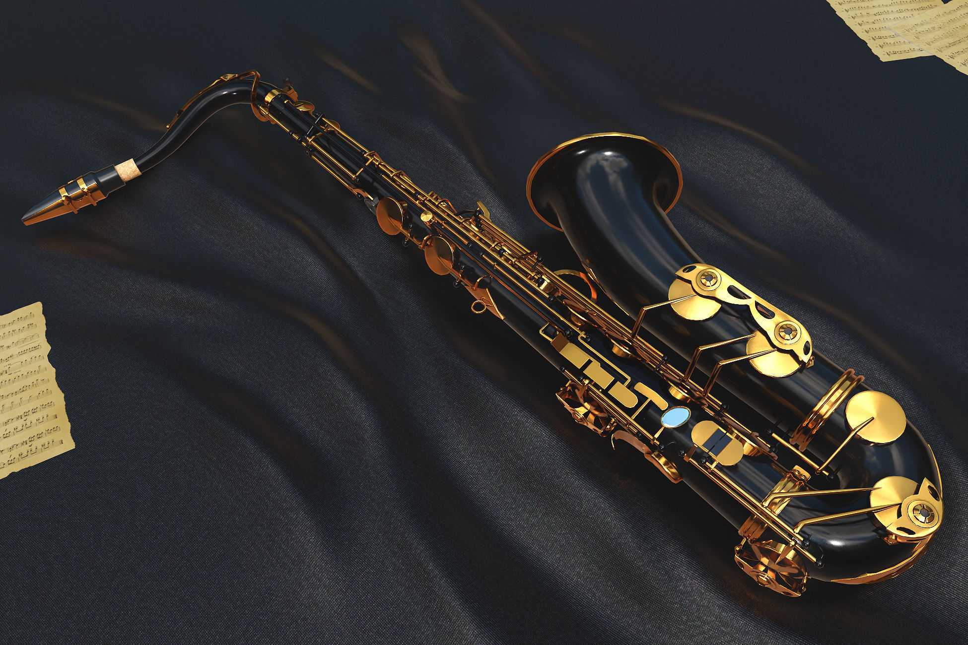 3D model Black Saxophone VR / AR / low-poly | CGTrader