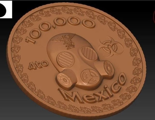 covid coin mexico free 3D model 3D printable | CGTrader