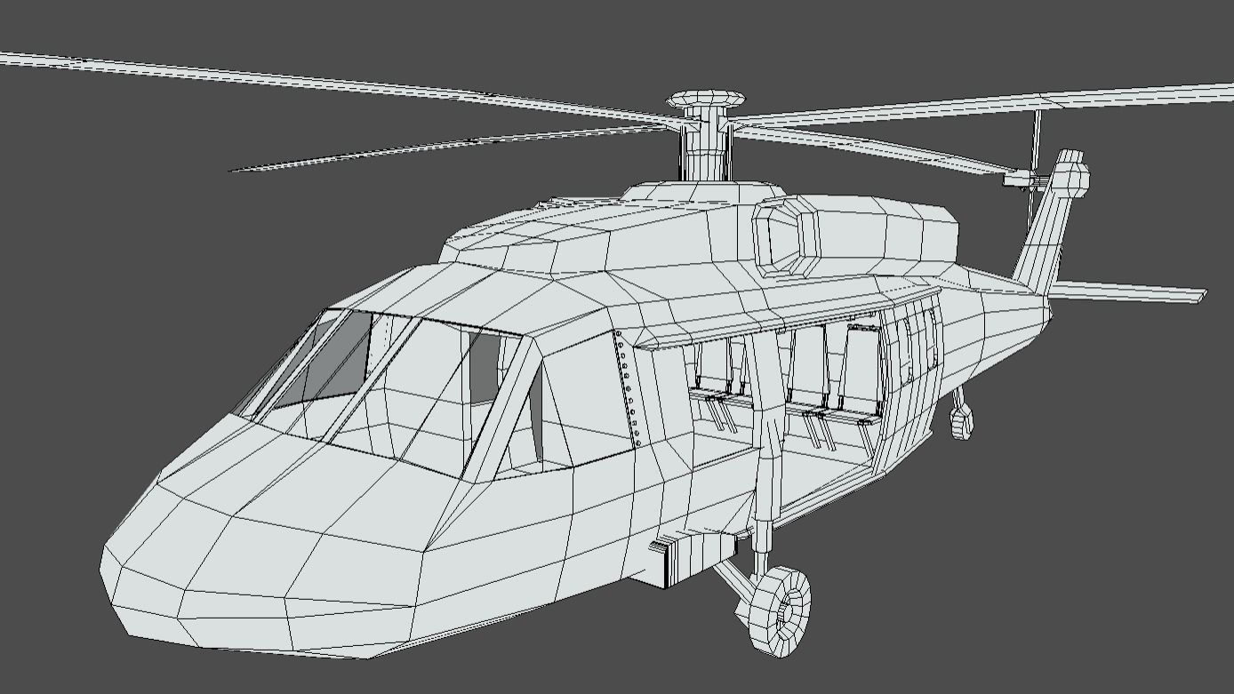 3D model Black Hawk Helicopter Low Poly VR / AR / low-poly | CGTrader