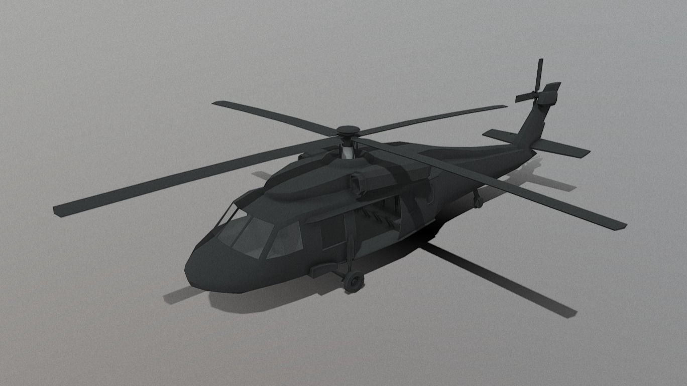 3D model Black Hawk Helicopter Low Poly VR / AR / low-poly | CGTrader