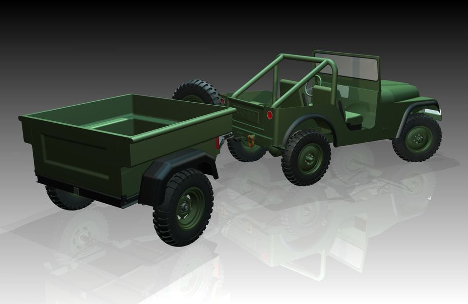 Jeep Trailer Off-Road free 3D model | CGTrader