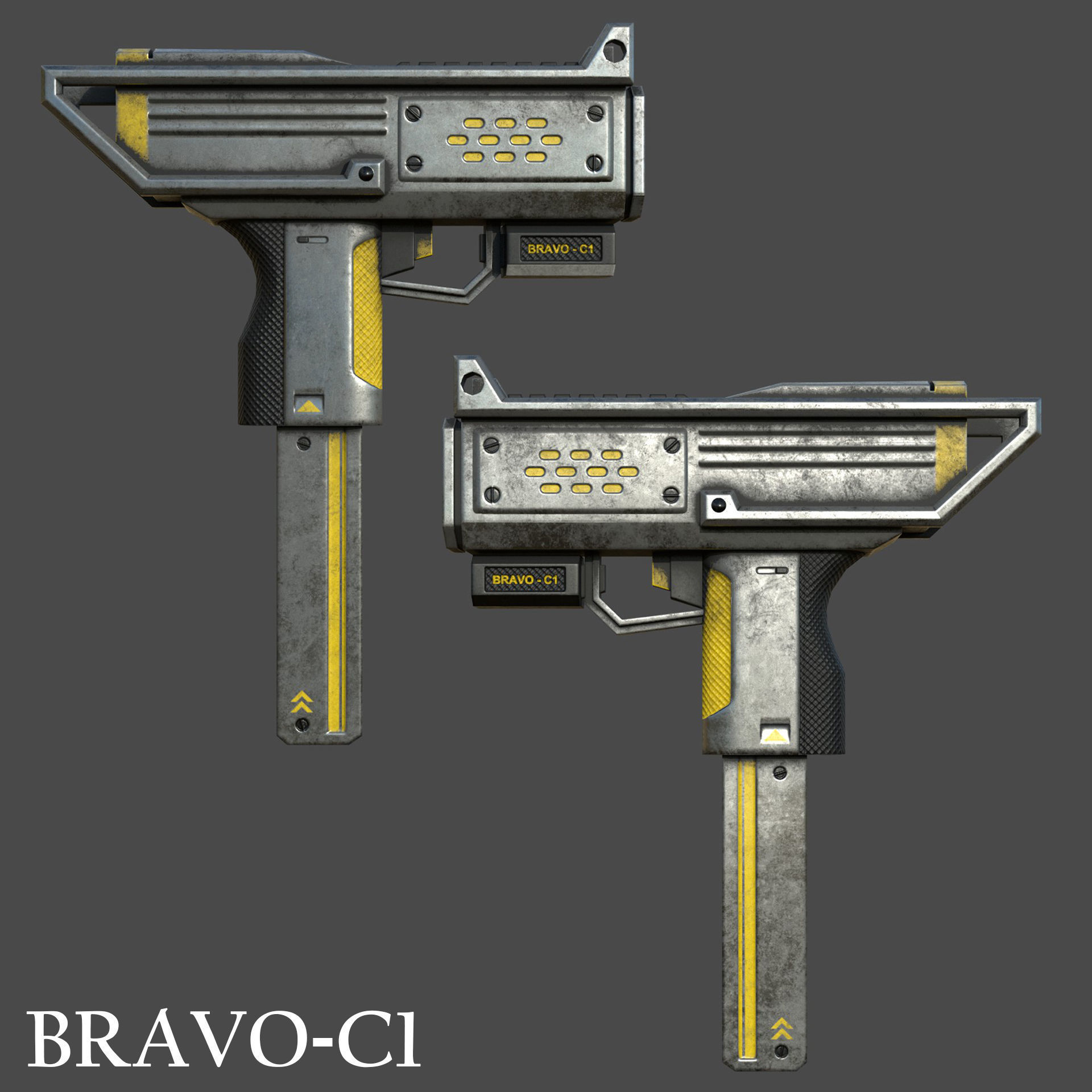 3D model Gun Bravo C1 VR / AR / low-poly | CGTrader