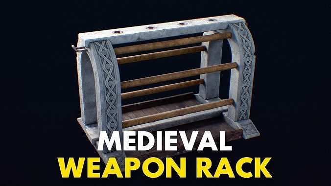 3D model Medieval Weapon Rack -PBR- Game Ready VR / AR / low-poly ...