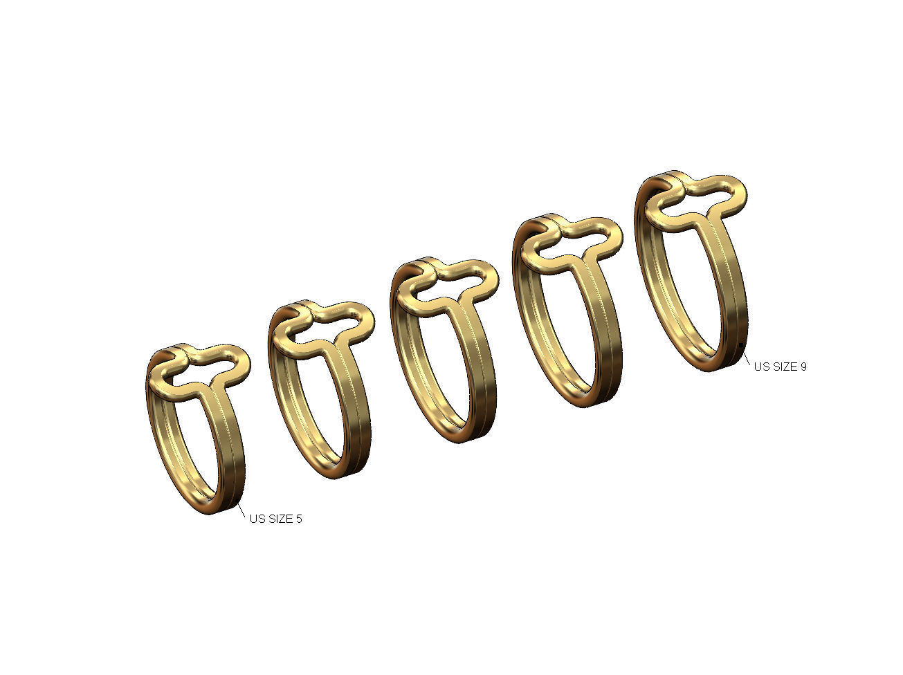 Wire slot shaped thin band US sizes 5to9 3D model 3D printable | CGTrader