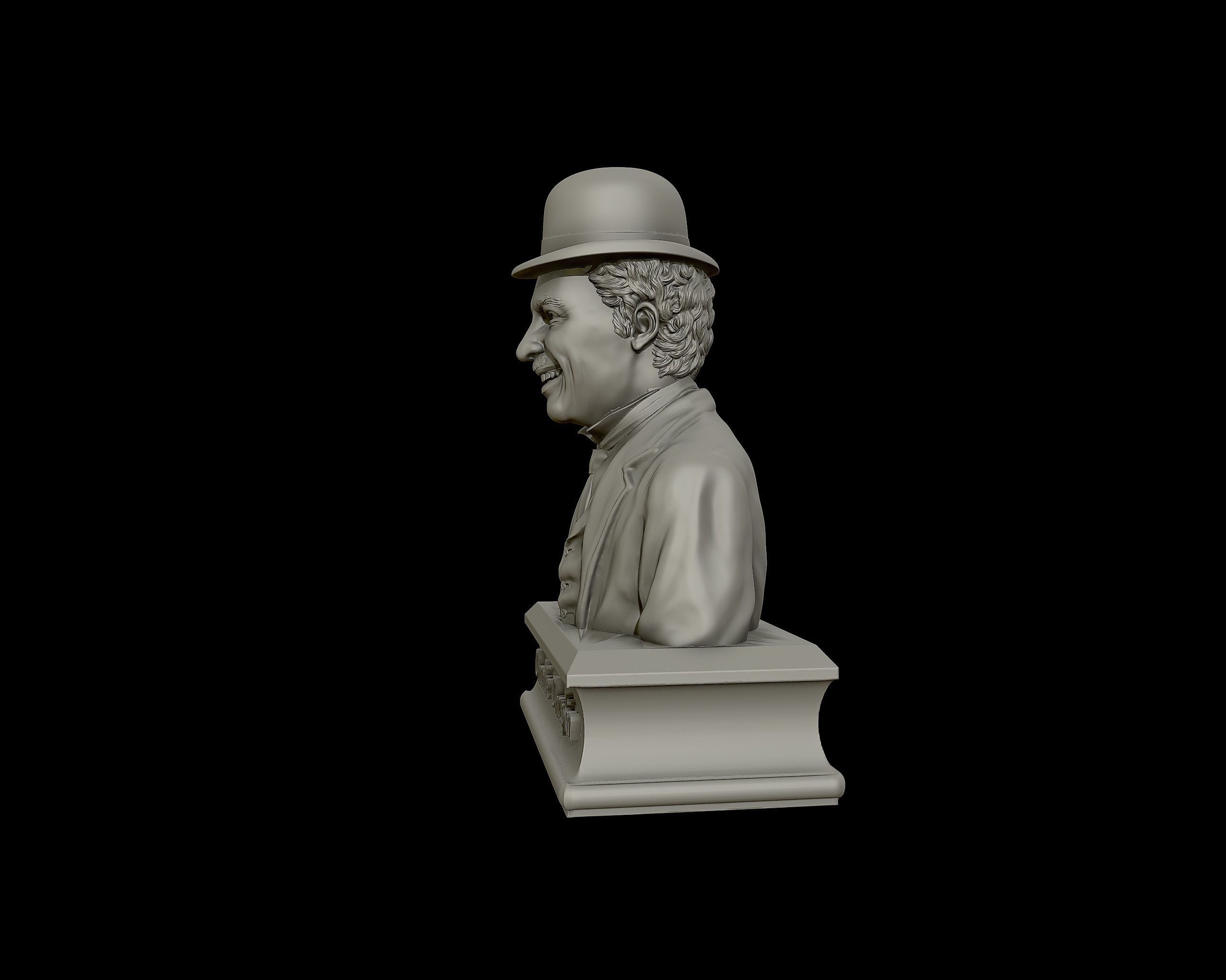 Charlie Chaplin portrait Sculpture 3D model 3D printable | CGTrader