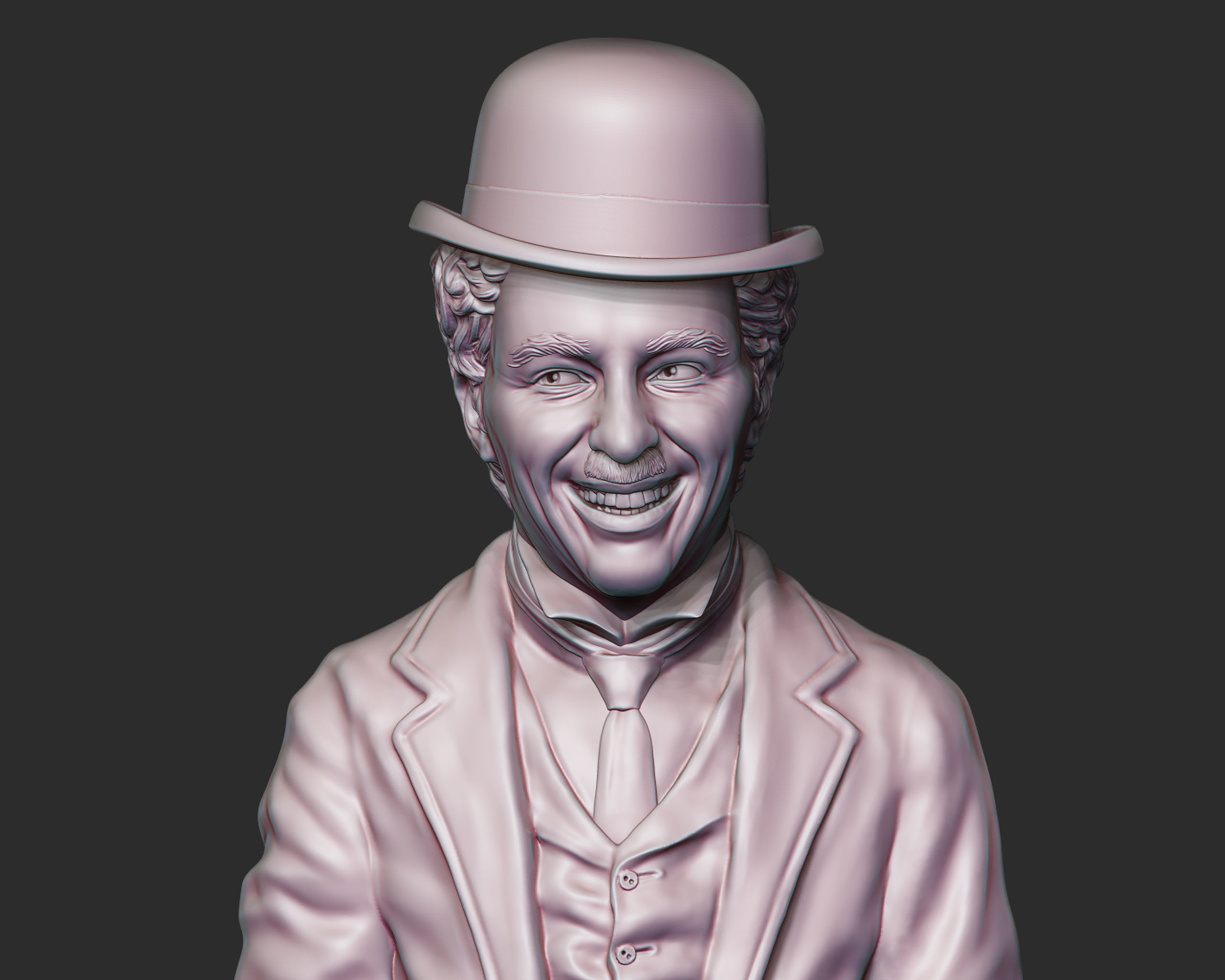 Charlie Chaplin portrait Sculpture 3D model 3D printable | CGTrader