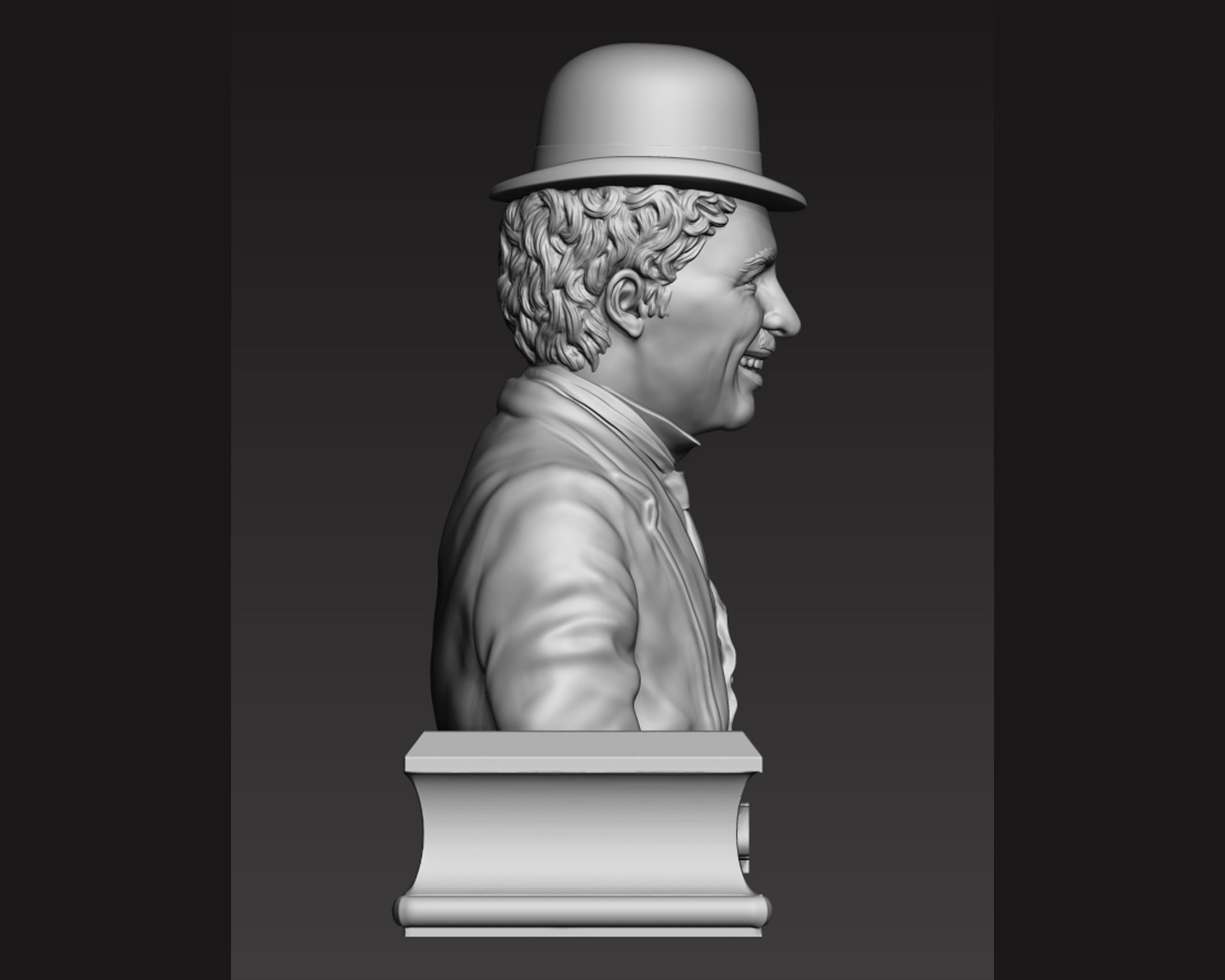 Charlie Chaplin portrait Sculpture 3D model 3D printable | CGTrader
