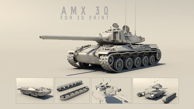Tank AMX 30 French for Print 3D model 3D printable | CGTrader