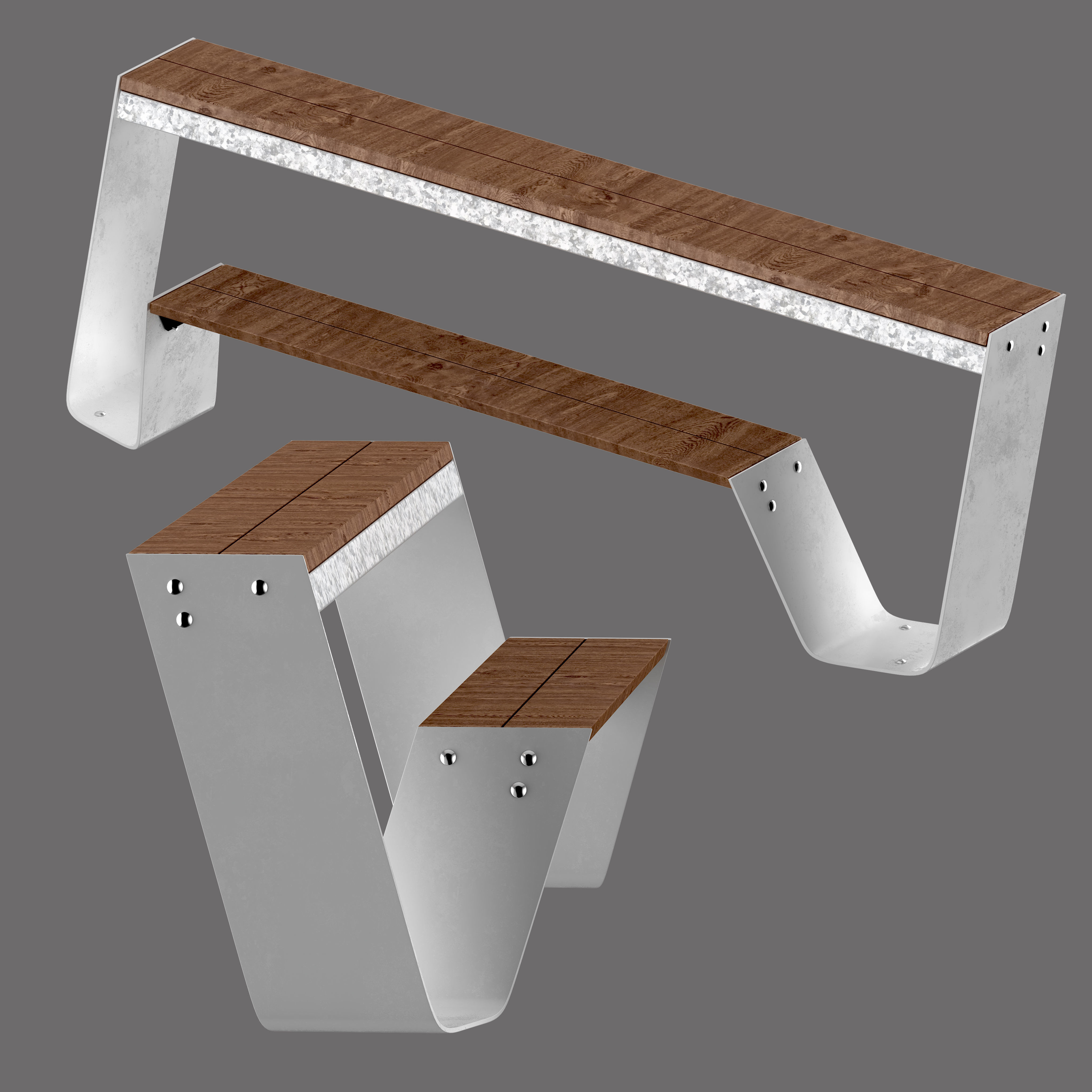 Hopper bench 3D model | CGTrader