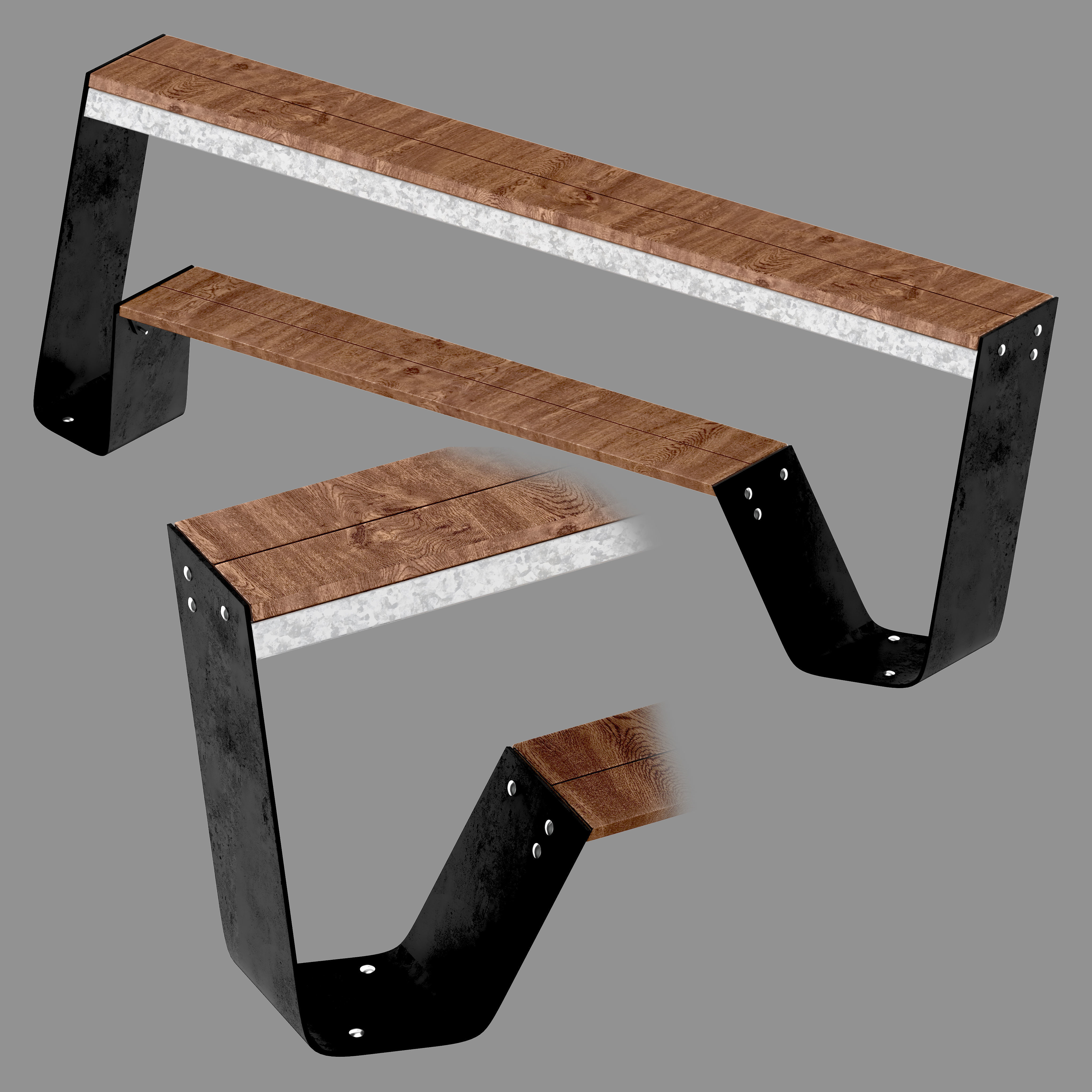 Hopper bench 3D model | CGTrader