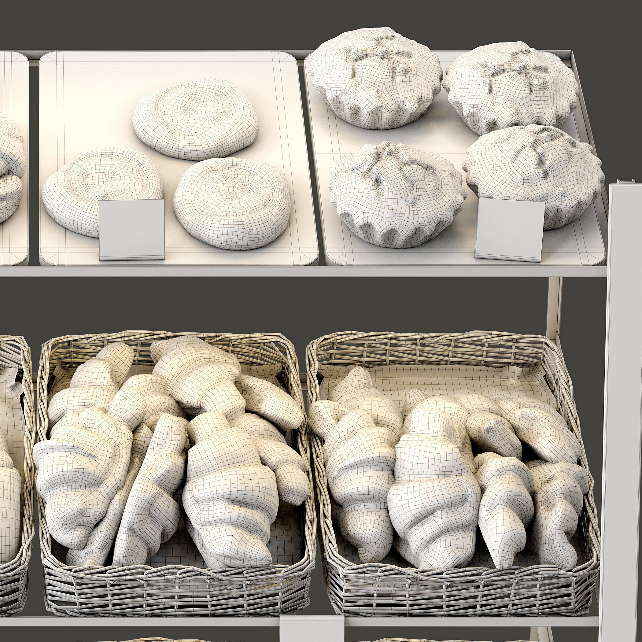 Showcase with pastries 3D model | CGTrader