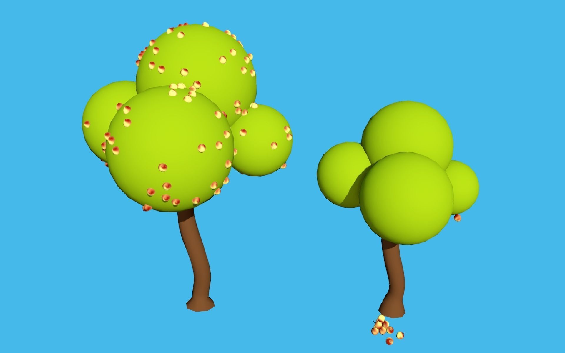 3D stylized Apple Tree smal and big Cinema4D and Blender 3D model ...