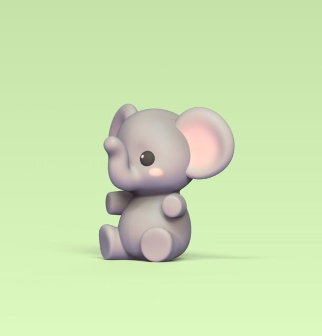 Little Elephant 3D model 3D printable | CGTrader